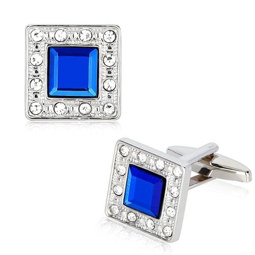 Blue Navy Cufflinks for Men Tuxedo Studs Tuxedo Buttons Blue Rhinestone ...