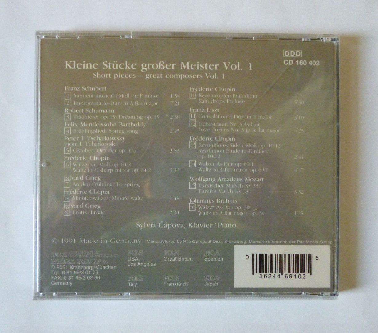 Sylvia Capova Kleine Stucke Groer Meister Vol. 1 CD Id5783z for sale ...