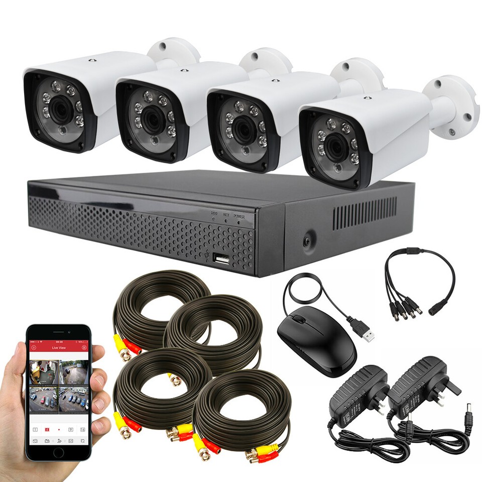 5MP HD Outdoor Security CCTV Camera System 4CH DVR Home Surveillance ...