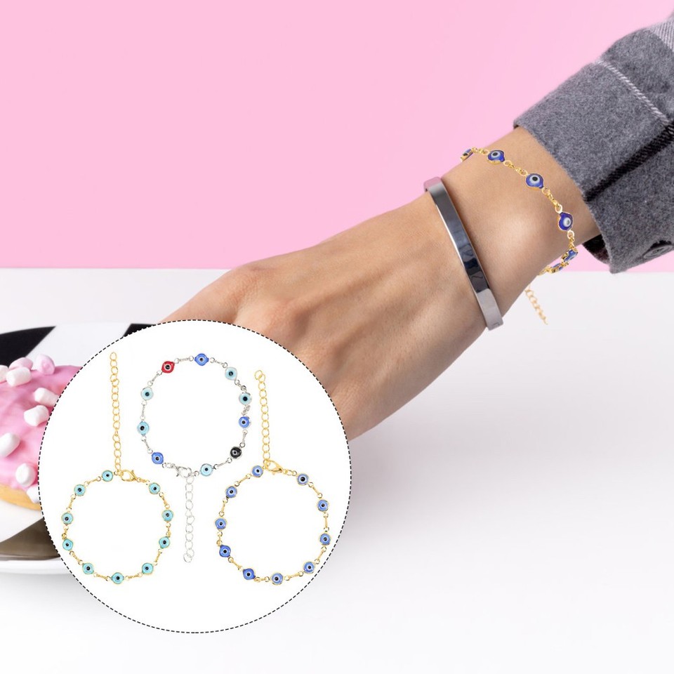 3 Pcs Evil Eye Anklets for Women Devils Eyes Braceletfor Bracelets ...