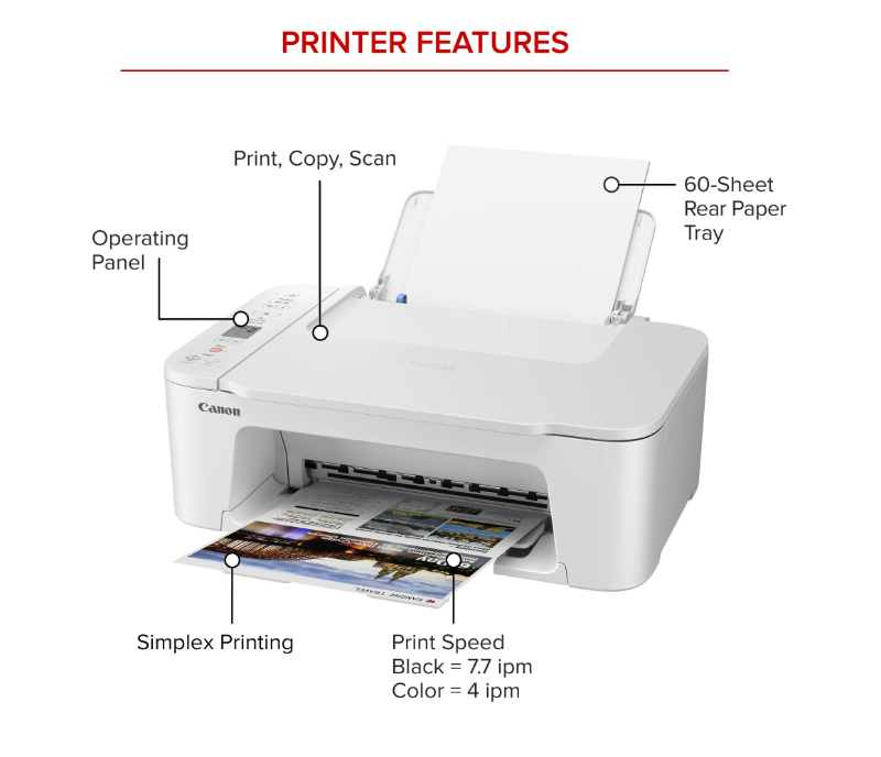 PIXMA TS3722 Wireless All in One Home Printer with Scanner and Copier ...