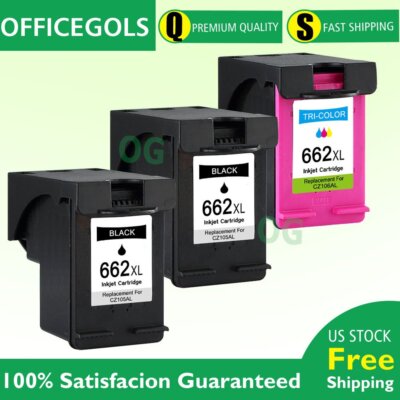 3PK 662XL Black & Color Ink Set For HP Deskjet 1015 1515 2545 2645 4645 ...