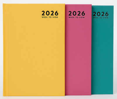 2026 Diary A5 Week To View Hardback Cover Full Year Planner Casebound ...