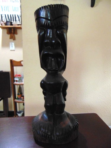 Vintage Hand Carved Milo Wood Tiki Statue Totem 15" | eBay
