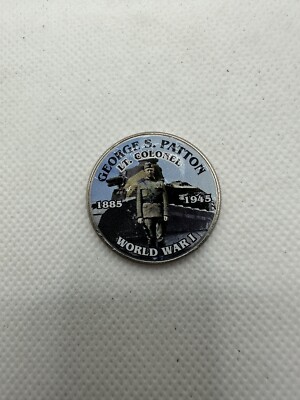 Lt Colonel George S Patton World War I WW1- Colorized Kennedy Half ...