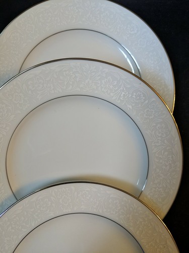 3 Grace - Fine China - CONCERTO - 6.5" Bread Plates White on White ...