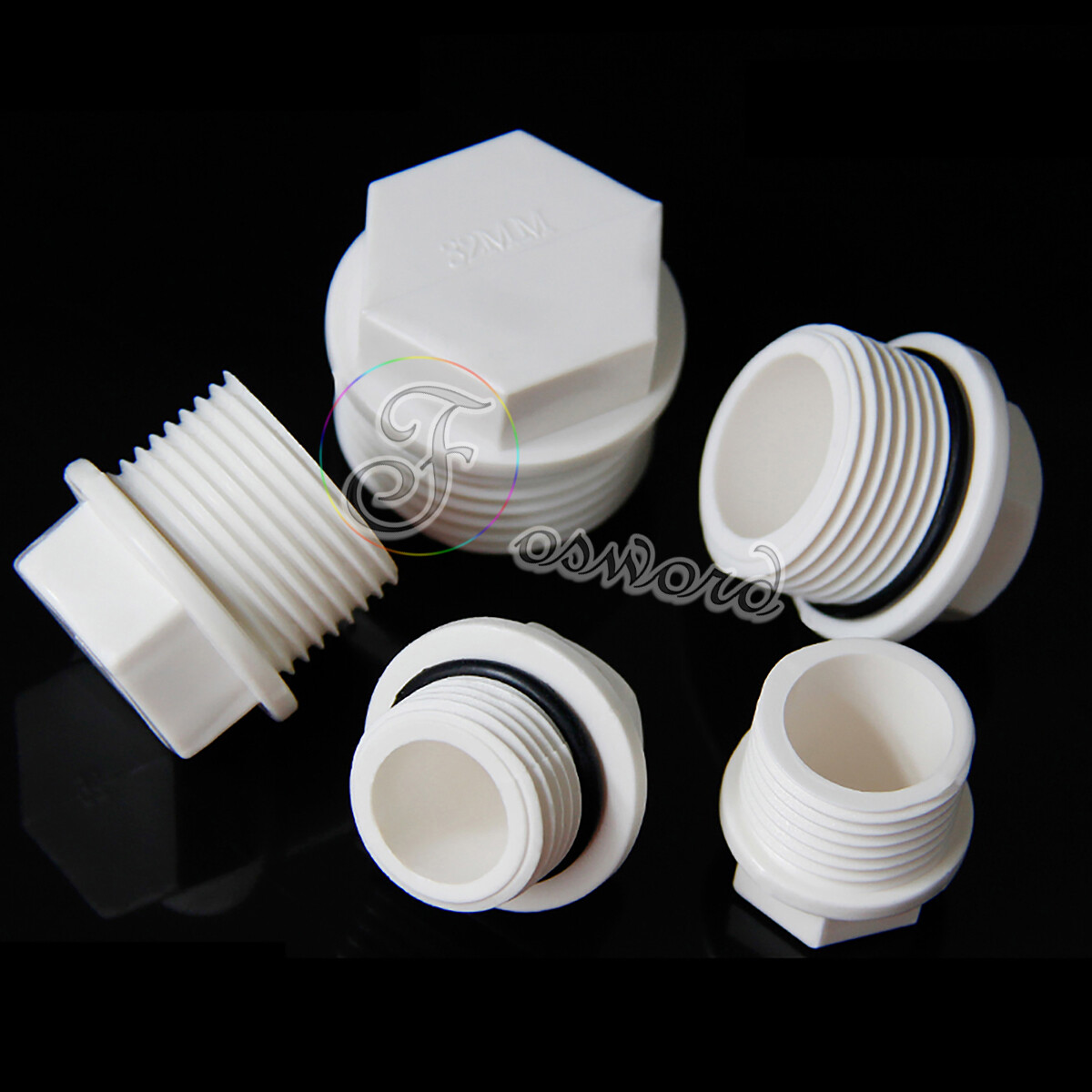 1/2" 3/4" 1" PVC Blanking Plug Stoper Male Thread Pipe End Cap Sealing ...