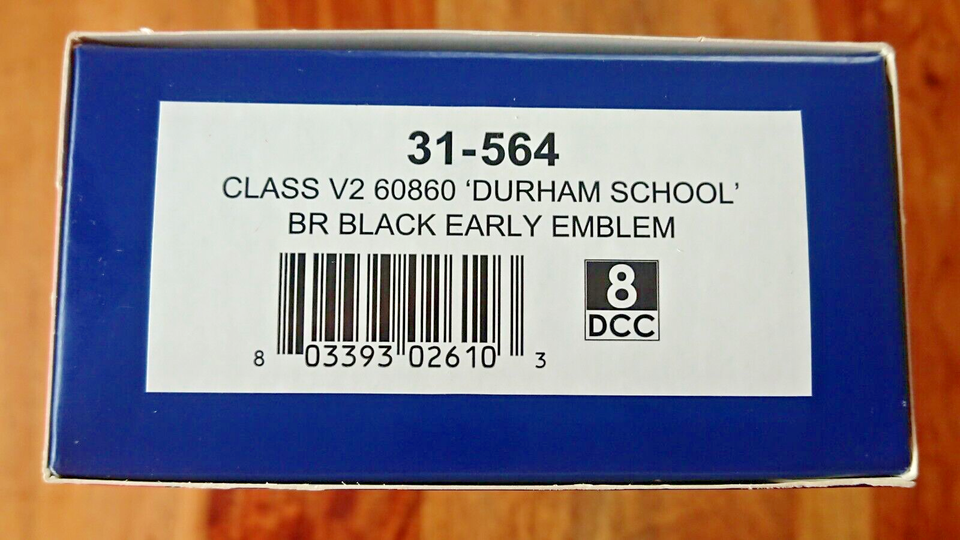 Bachmann 31-564 Class V2 Steam Loco DURHAM SCHOOL 60860 BR Black 8DCC ...