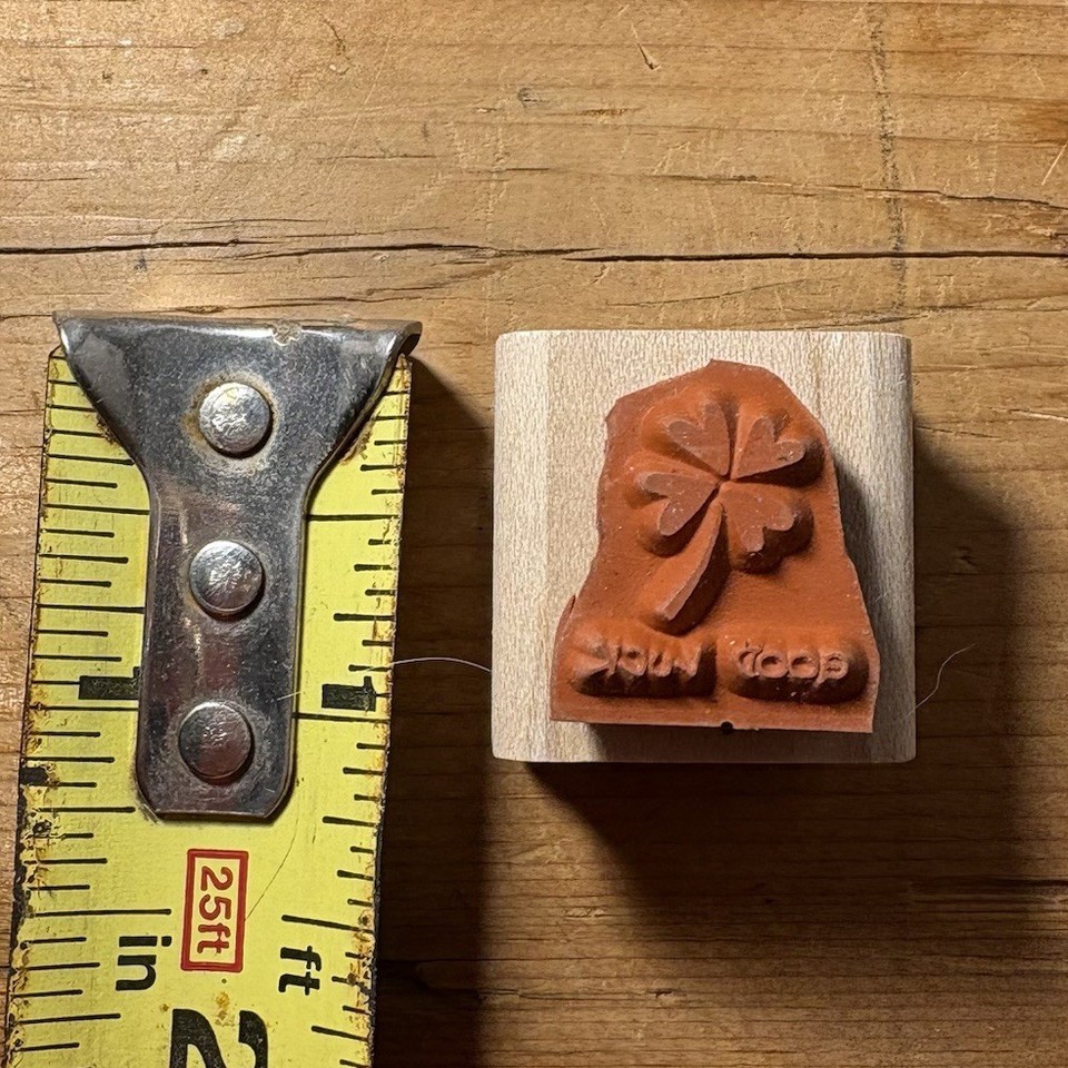 Vintage Stampin Up Good Luck Four Leaf Clover Rubber Mounted Phrase ...