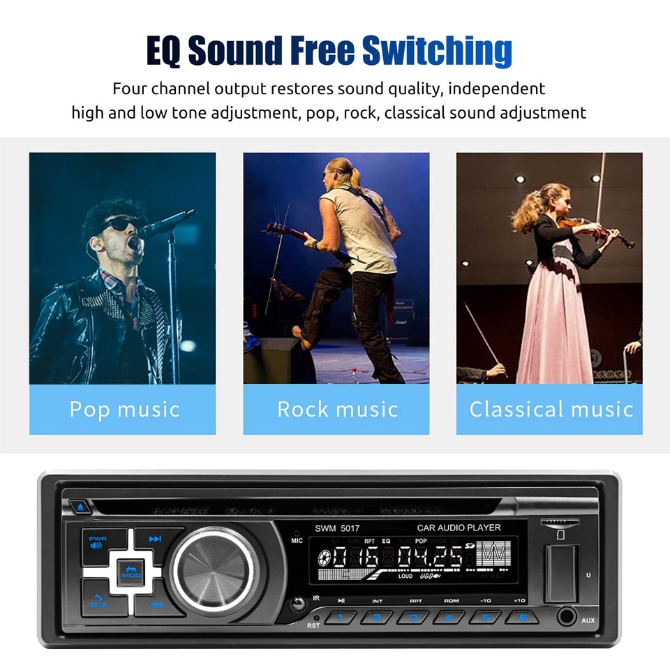 1 DIN DVD CD Car Stereo Radio MP3 Player Bluetooth FM USB AM AUX In ...
