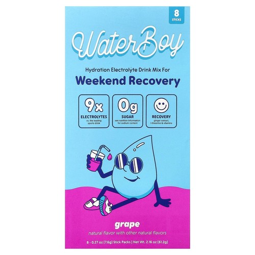 Weekend Recovery, Hydration Electrolyte Drink Mix, Grape, 8 Stick Packs ...