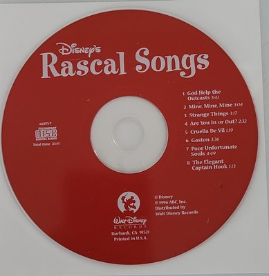 Disney's Rascal Songs (CD, 1996) McDonald's Promo DISC ONLY Sleeve ...