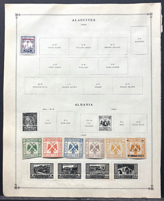 Scott Postage Stamp Page - 1922 Albania & 1925 French Alaouites Stamps ...