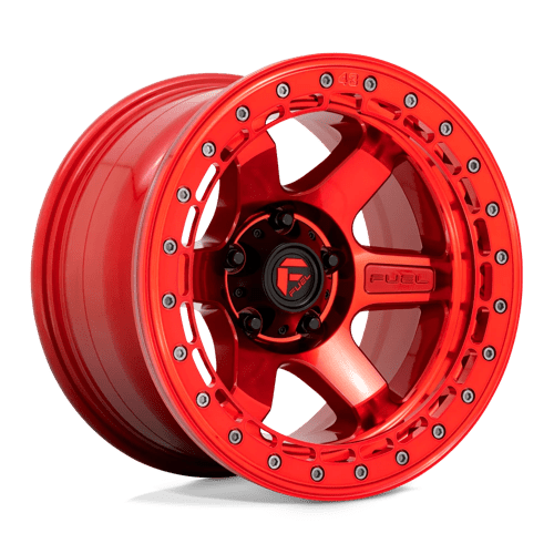 Fuel 1PC D123 Block Beadlock 17x9 6x139.7 -15mm Candy Red w/ Candy Red ...