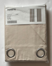 IKEA Merete 1 Pair Curtains 57x98" Beige 2 Panels Window Drapes Tan ...