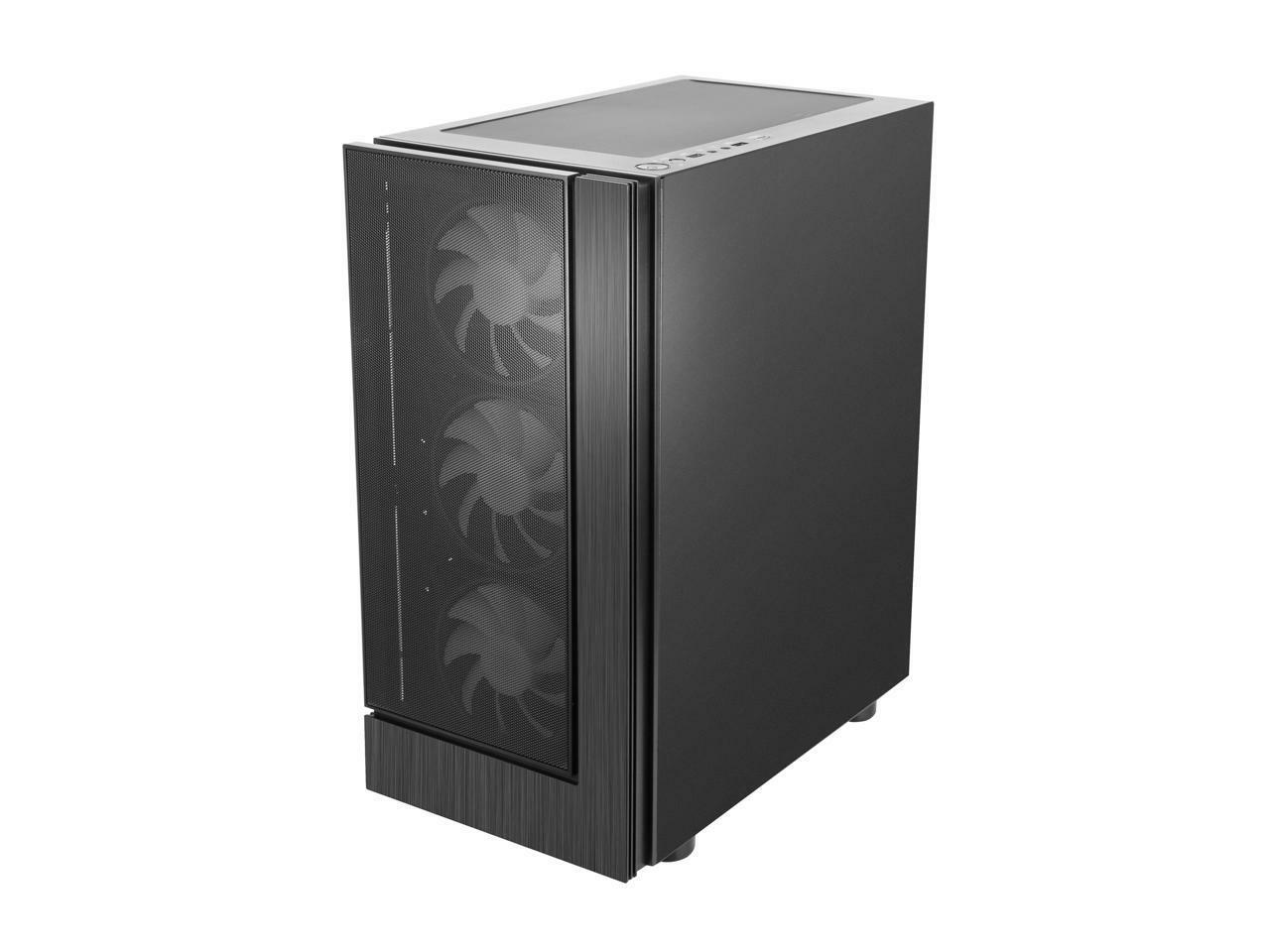 DIYPC Shadow-H3-ARGB Black Steel / Tempered Glass ATX Mid Tower ...