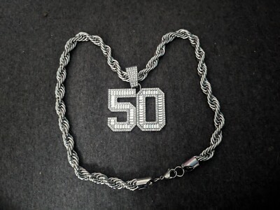 50 Cent Pendant With Rope Style Chain | eBay