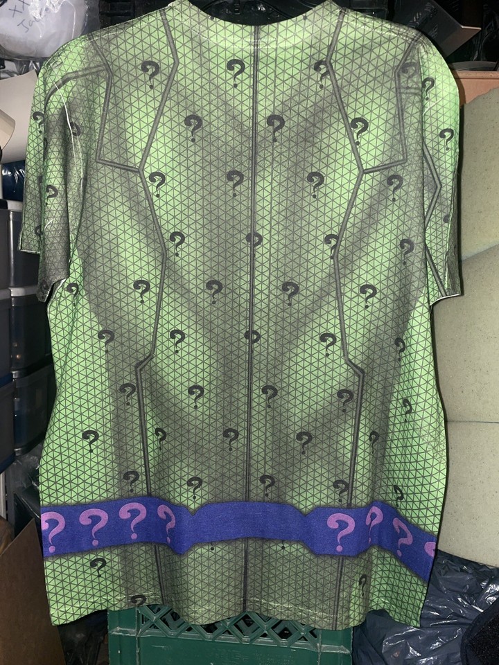 NWOT Batman The Riddler Costume T Shirt LARGE Superman AOP Joker Harley ...