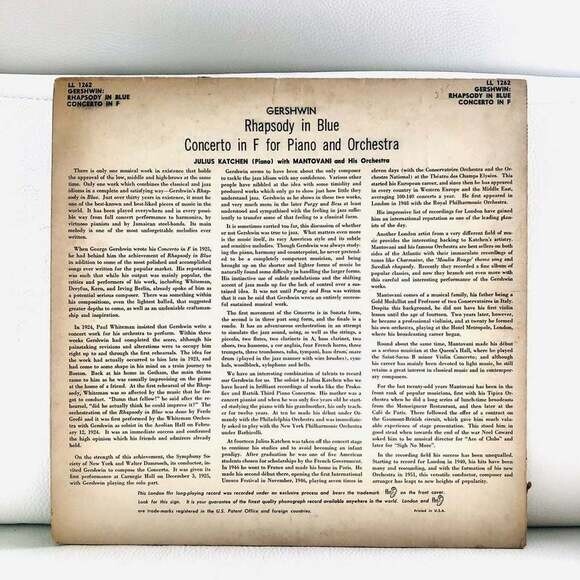 LP George Gershwin, Mantovani & His Orchestra, Julius Katchen ...