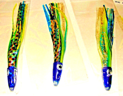 3 PACK Resin Head SALTWATER FISHING LURE TUNA,MARLIN,DORADO,MAHI LURES ...