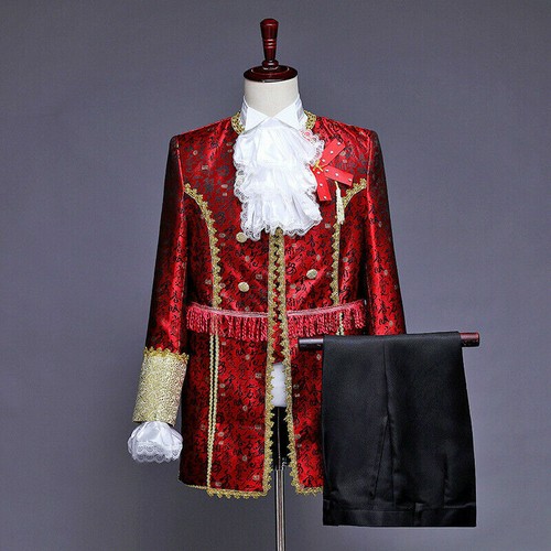 Men Court Uniform Vintage European 4 Piece Military Tunic Fancy Dress ...