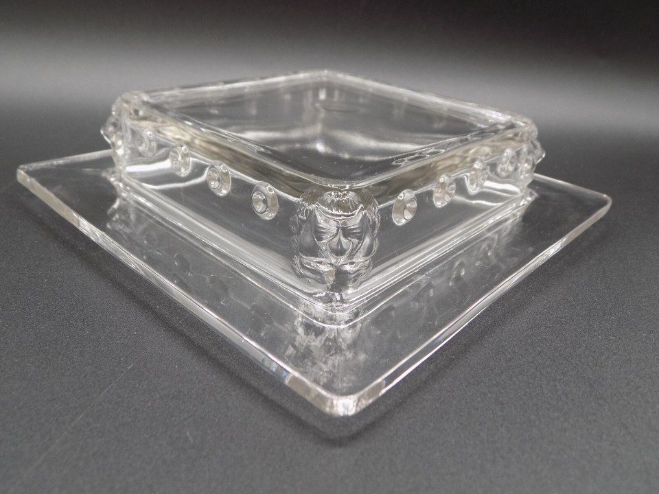 Antique EAPG Fostoria Atlanta 500 Lion Head Covered Butter Cheese Dish ...