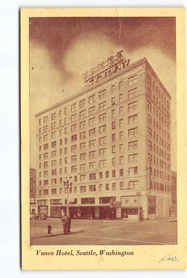 Vance Hotel Seattle Washington WA Old Car DB Postcard Vtg Unposted | eBay