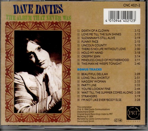 Dave Davies THE ALBUM THAT NEVER WAS (C2614) | eBay
