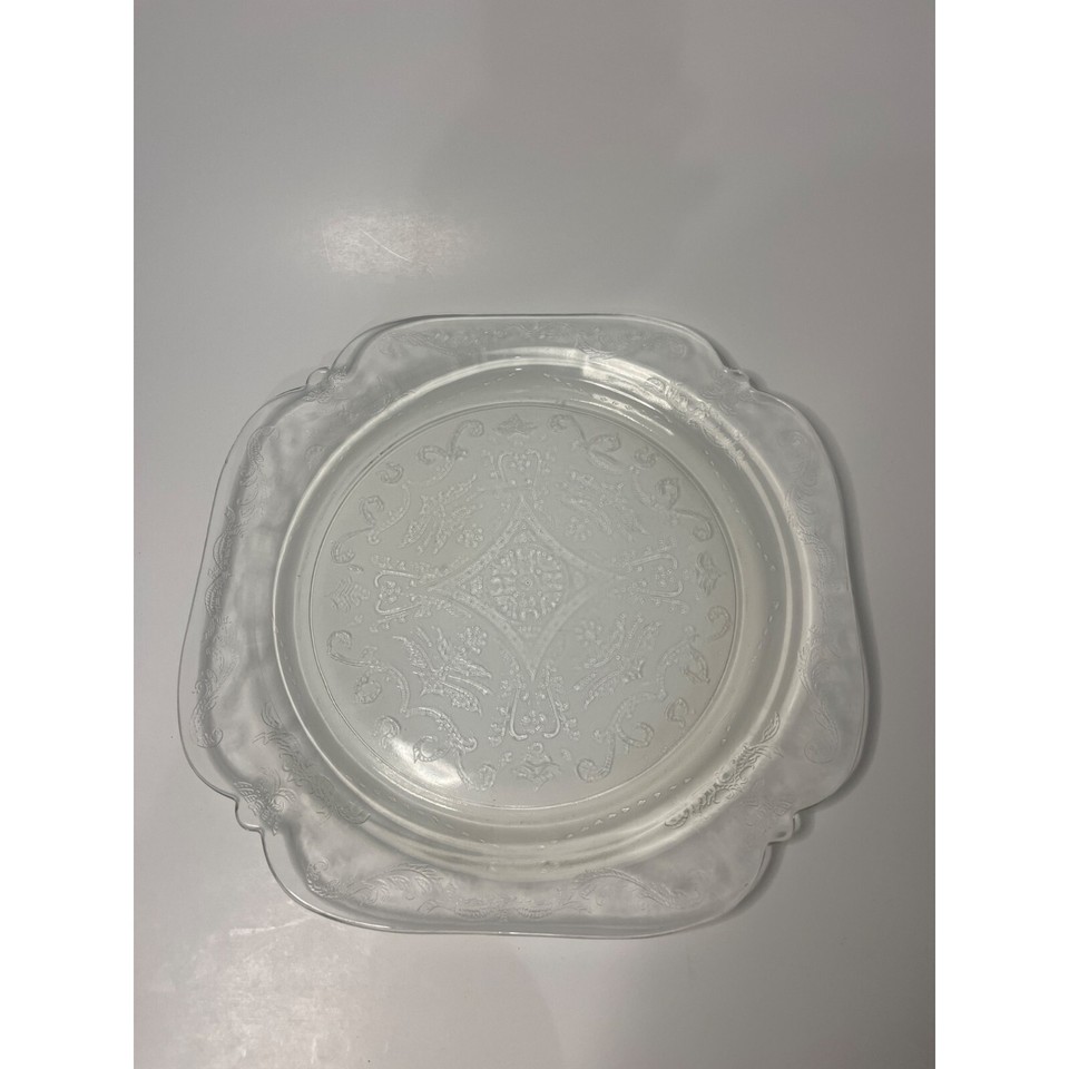 Vintage Federal Glass Clear Madrid Pattern Dinner Plate Platter ...