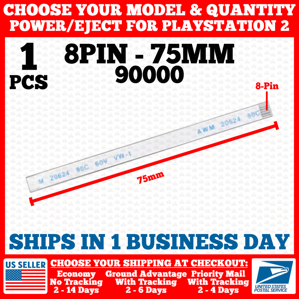 Power Reset Button Ribbon Flex Cable Pin For PS2 Playstation 2 3000X ...
