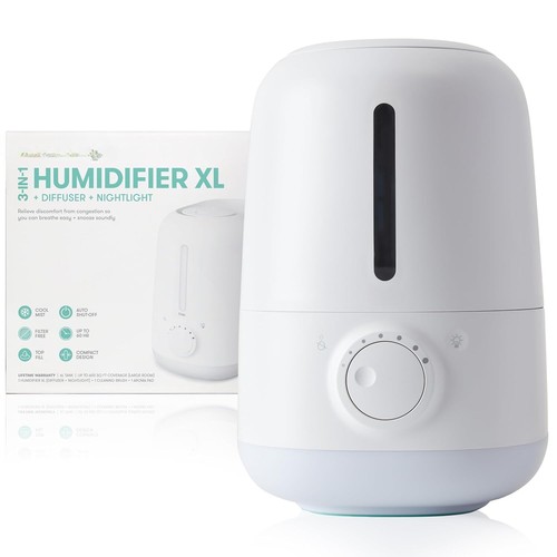 New- 3-in-1 XL Top Fill Humidifier for Nursery, 6L Tank Cool Mist Humi ...
