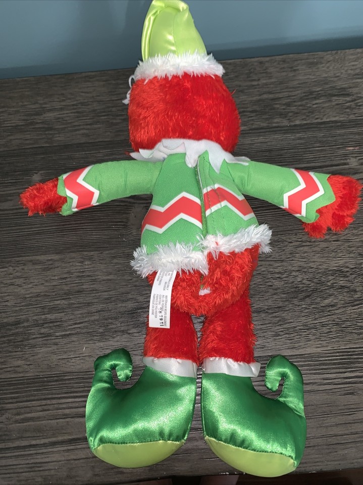 Fisher Price 2007 Christmas Elf Holliday Giggle Elmo 15” Talking Plush ...