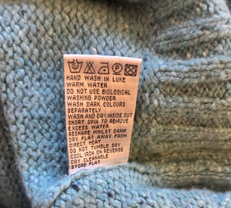 Boden Blue-Green Heathered Button-Up Cardigan Sweater Medium Wool ...