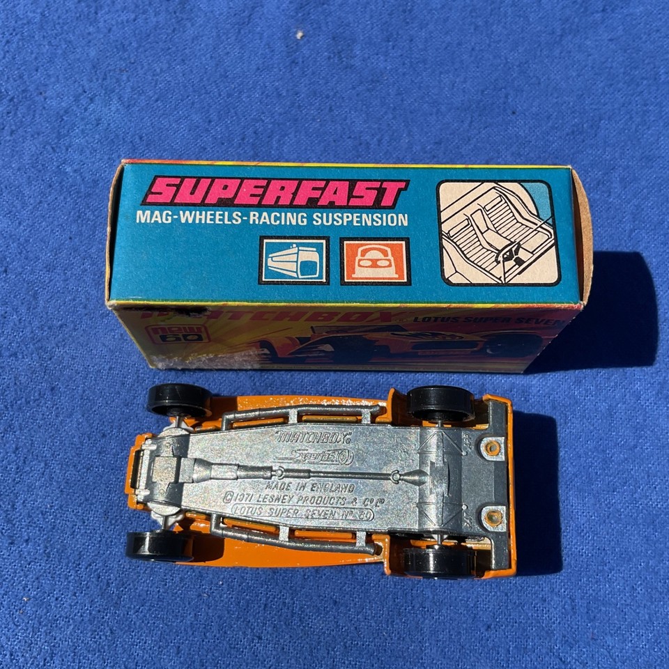 1971 MATCHBOX Superfast No60 LOTUS SUPER SEVEN 1:64 scale die-cast ...