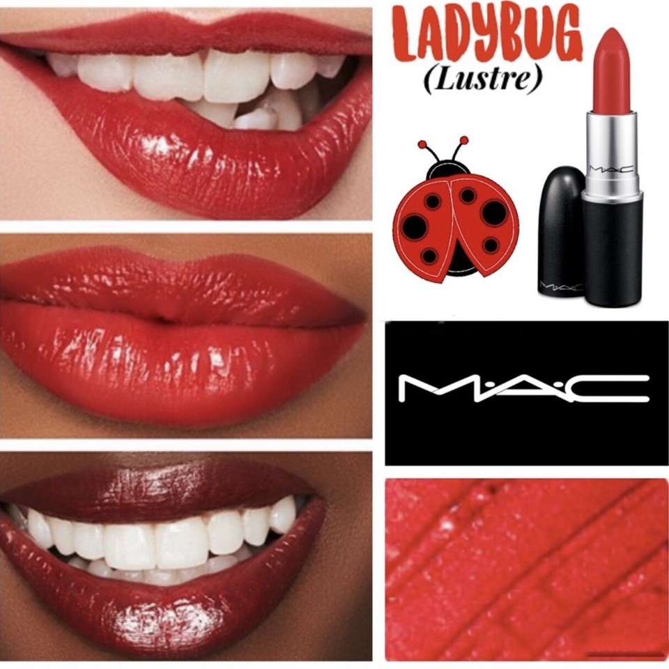 MAC Lipstick Lustre Lip Care Choose Cockney or LadyBug Pearl Red Full ...