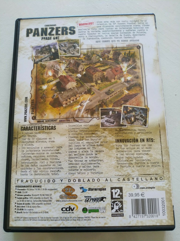 Panzers Phase One Codename CDV 2004 - juego para PC Cd-rom Spain - Am ...