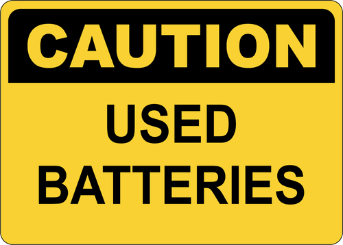 OSHA CAUTION: USED BATTERIES 1| Laminated Vinyl Decal Sticker Label | eBay