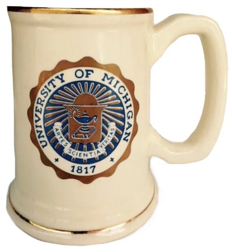 1960s 1970s UNIVERSITY OF MICHIGAN BEER COFFEE MUG, ANN ARBOR, MI | eBay