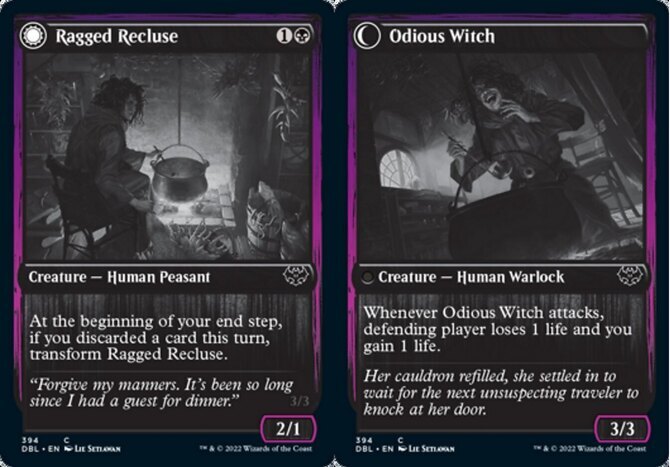 [1x] Ragged Recluse // Odious Witch - Foil Near Mint, English Innistrad ...