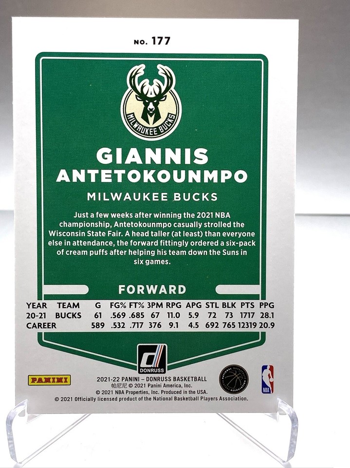 2021 - 22 GIANNIS ANTETOKOUNMPO Orange Laser Donruss Bucks #177 | eBay