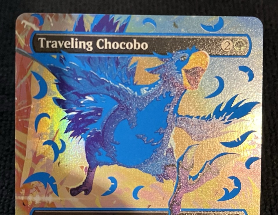 Traveling Chocobo NEON BLUE FOIL BORDERLESS - 0551c - Final Fantasy FIN ...