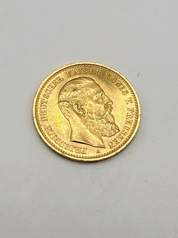 German States Prussia Friedrich III 10 Mark 1888 Gold Coin 4g 22K .900 ...
