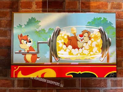 Disney Parks Brian Kesinger CANVAS WRAP Chip & Dale Popcorn Afternoon ...