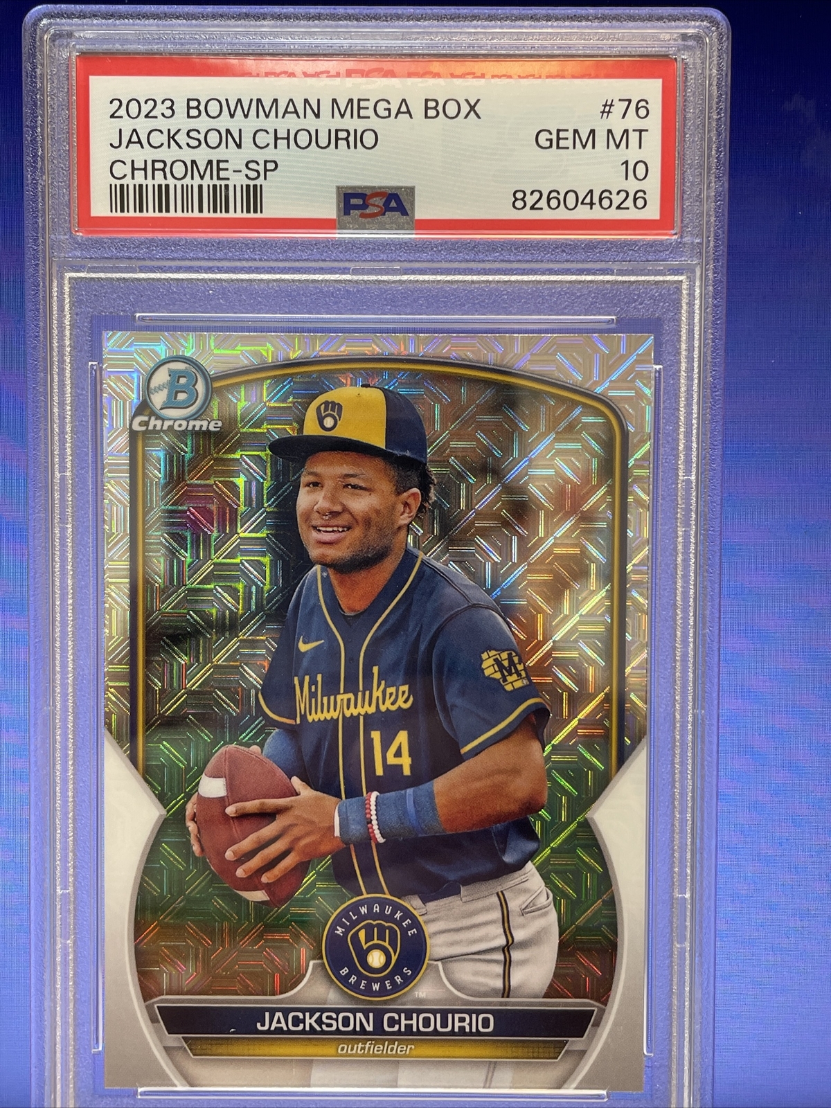 2023 Bowman Chrome Mega Box Jackson Chourio SP PSA 10 Gem Football Rare ...