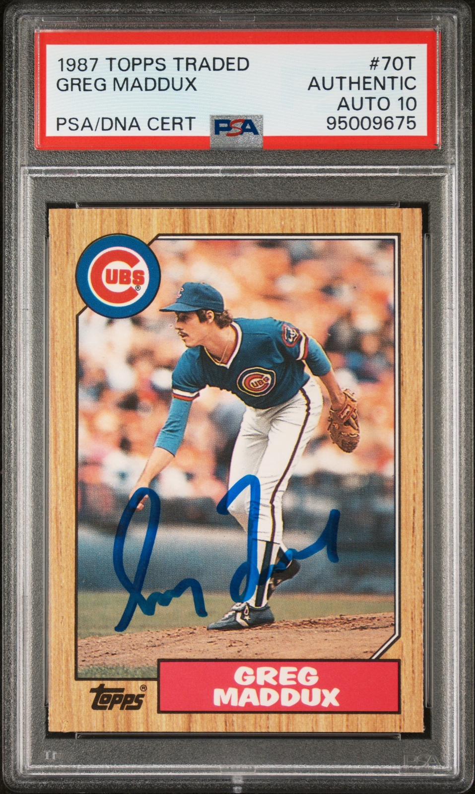 Greg Maddux 1987 Topps Traded Signed Baseball Rookie Card #70T Graded ...