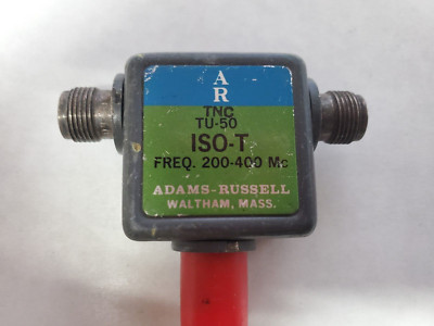 Adams Russell ISO-T 200MHz-400MHz TNC connectors tested see plots, pre ...