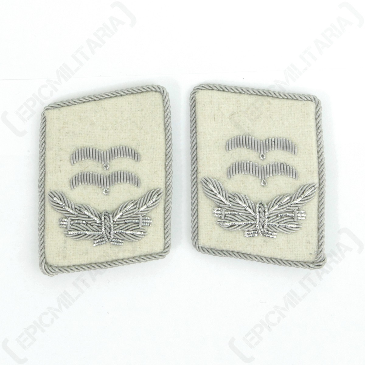 Luftwaffe HG Division Oberleutnant Collar Tabs - White - WW2 Repro ...