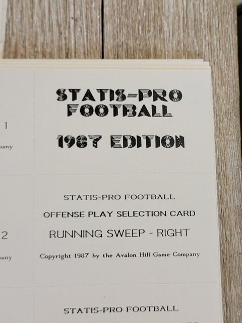 Avalon Hill 5th Edition Statis Pro Football Game 1991 for sale online ...