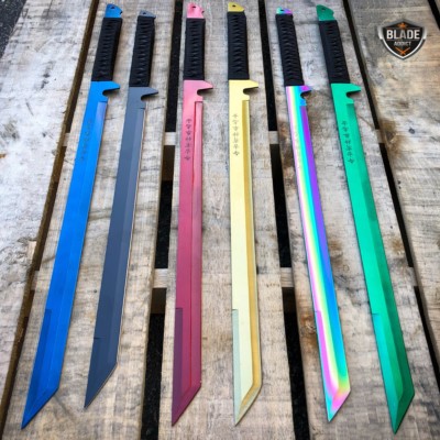 6 COLOR 27" Ninja Sword TANTO BLADE Machete Tactical Knife Full Tang ...