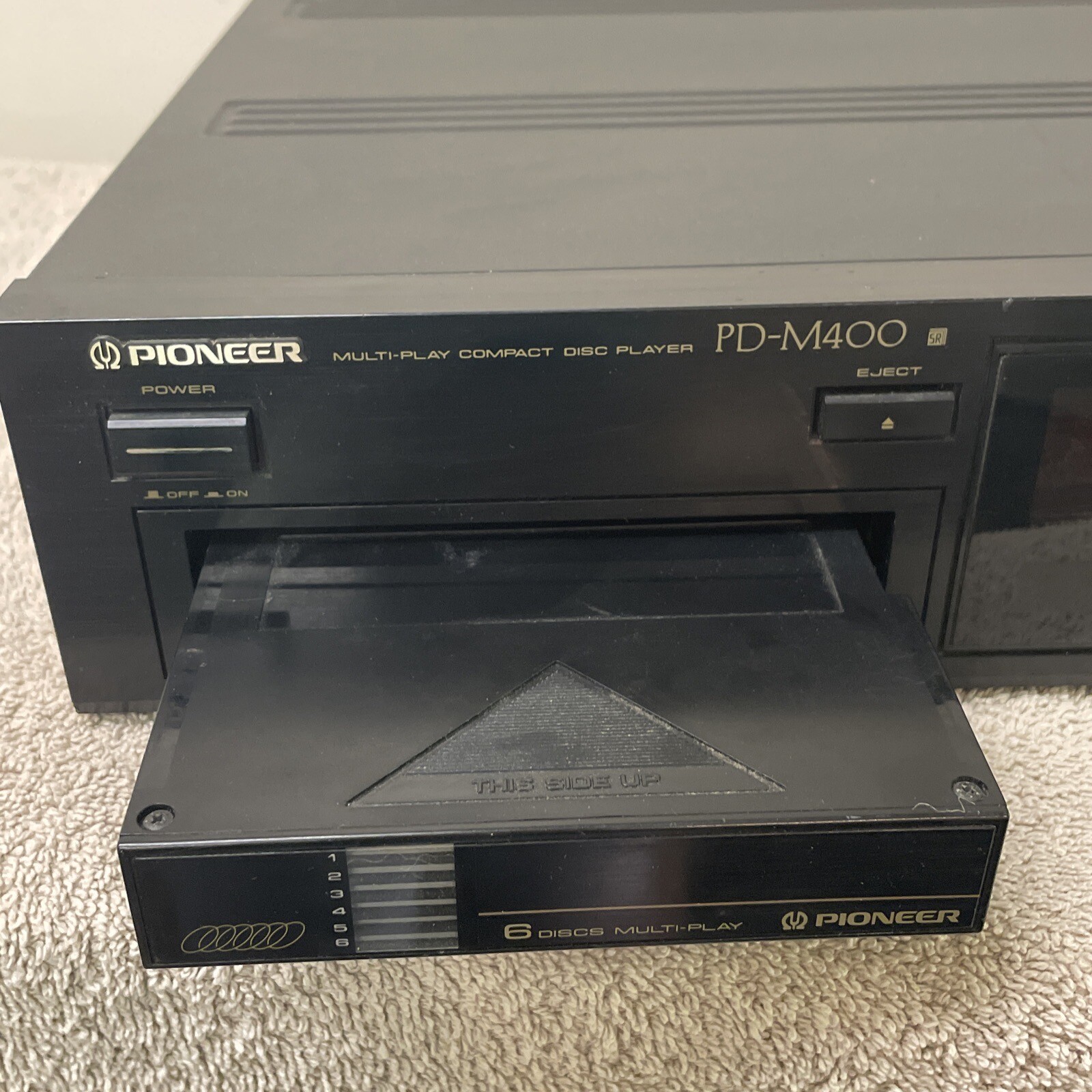 Vintage Pioneer Multi-Play 6 Disc CD Player PD-M400 w/6 Disk Cartridge ...